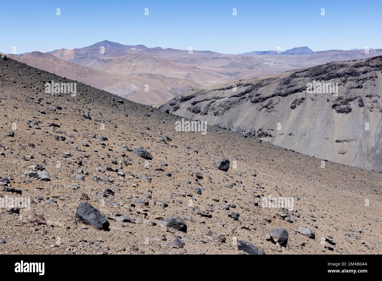 View of the breathtaking landscape at Paso Vergara in Argentina while ...