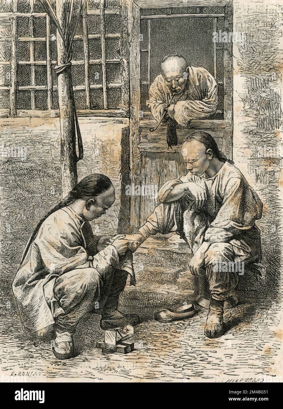 Itinerant callist, China, illustration 1860s Stock Photo - Alamy