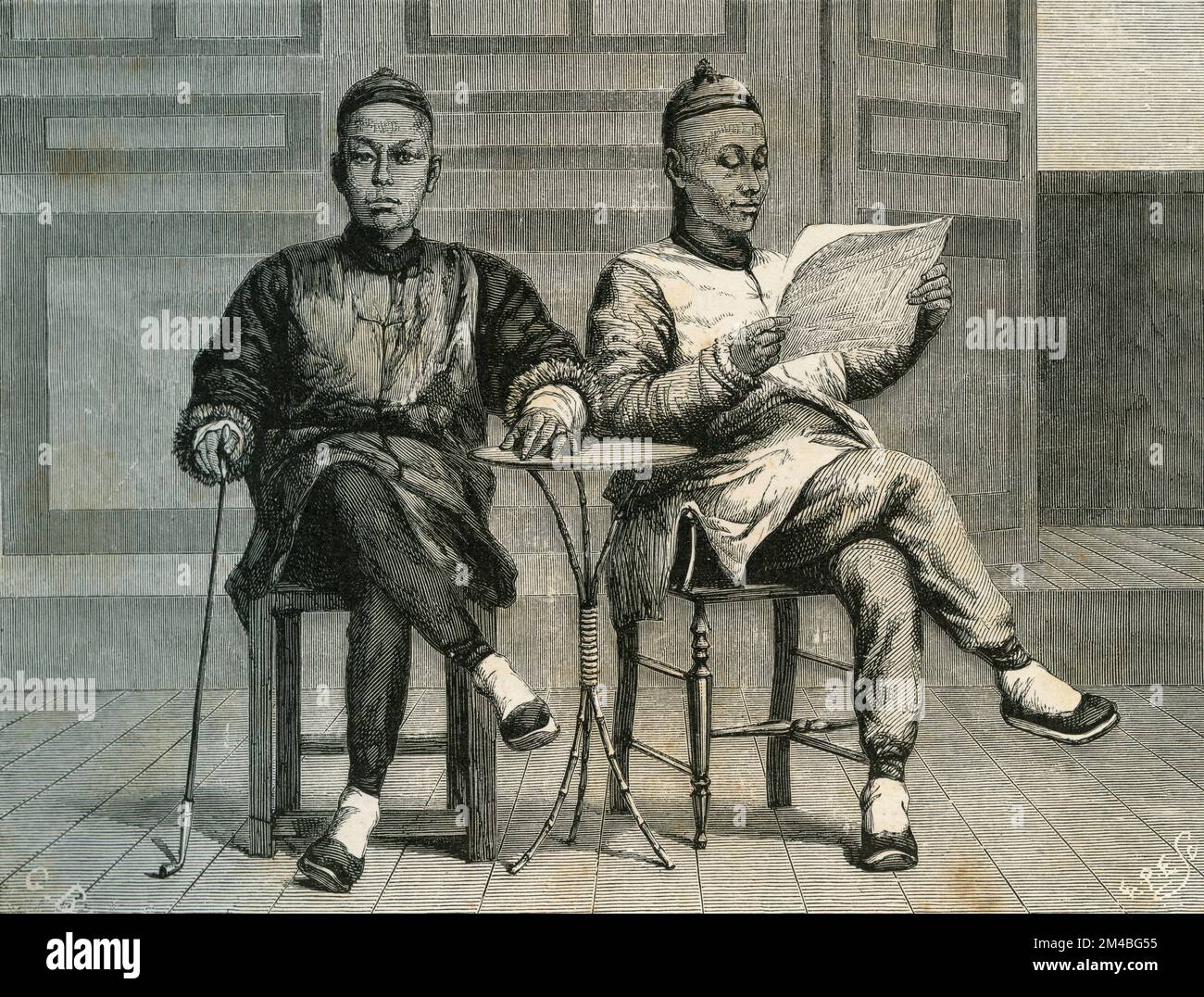Portrait of Chinese bankers, San Francisco, USA, illustration 1871 ...