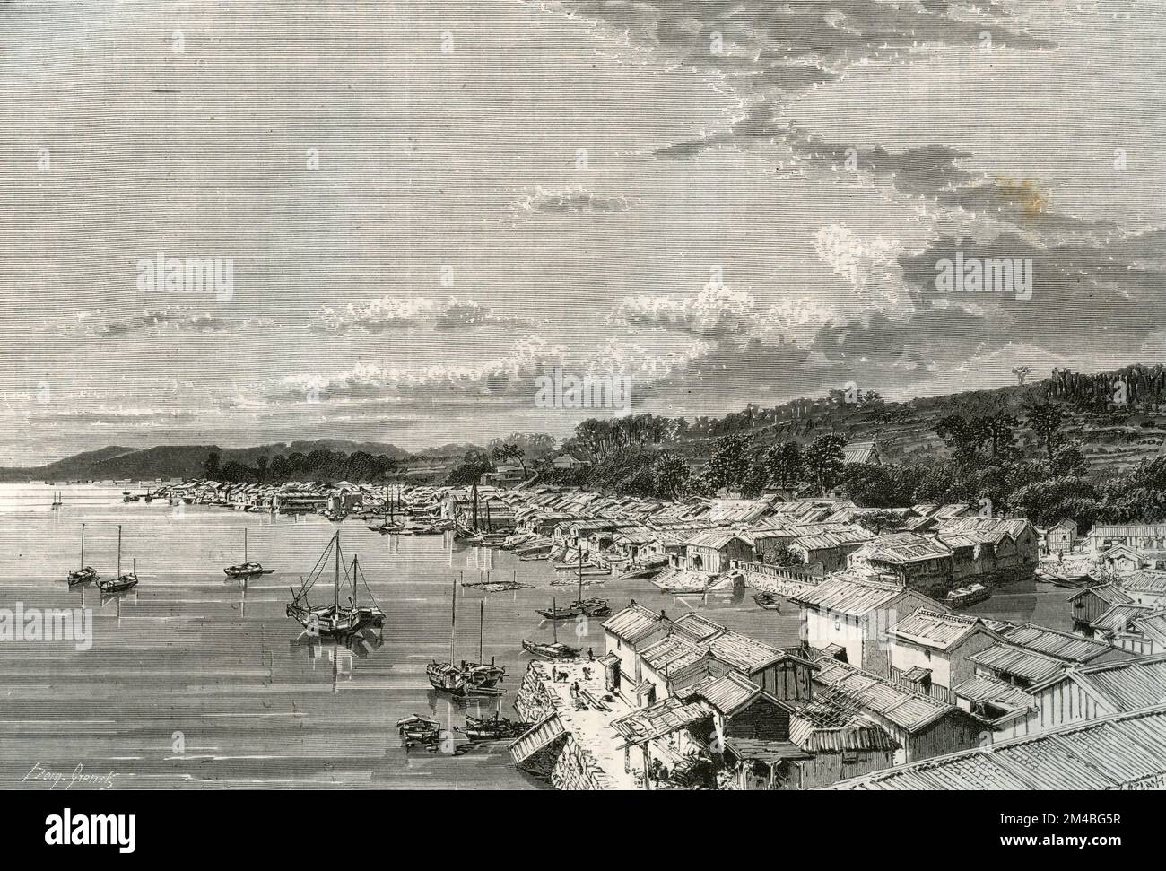 View of the Van der Capellen Straits or Shimonoseki, Japan ...