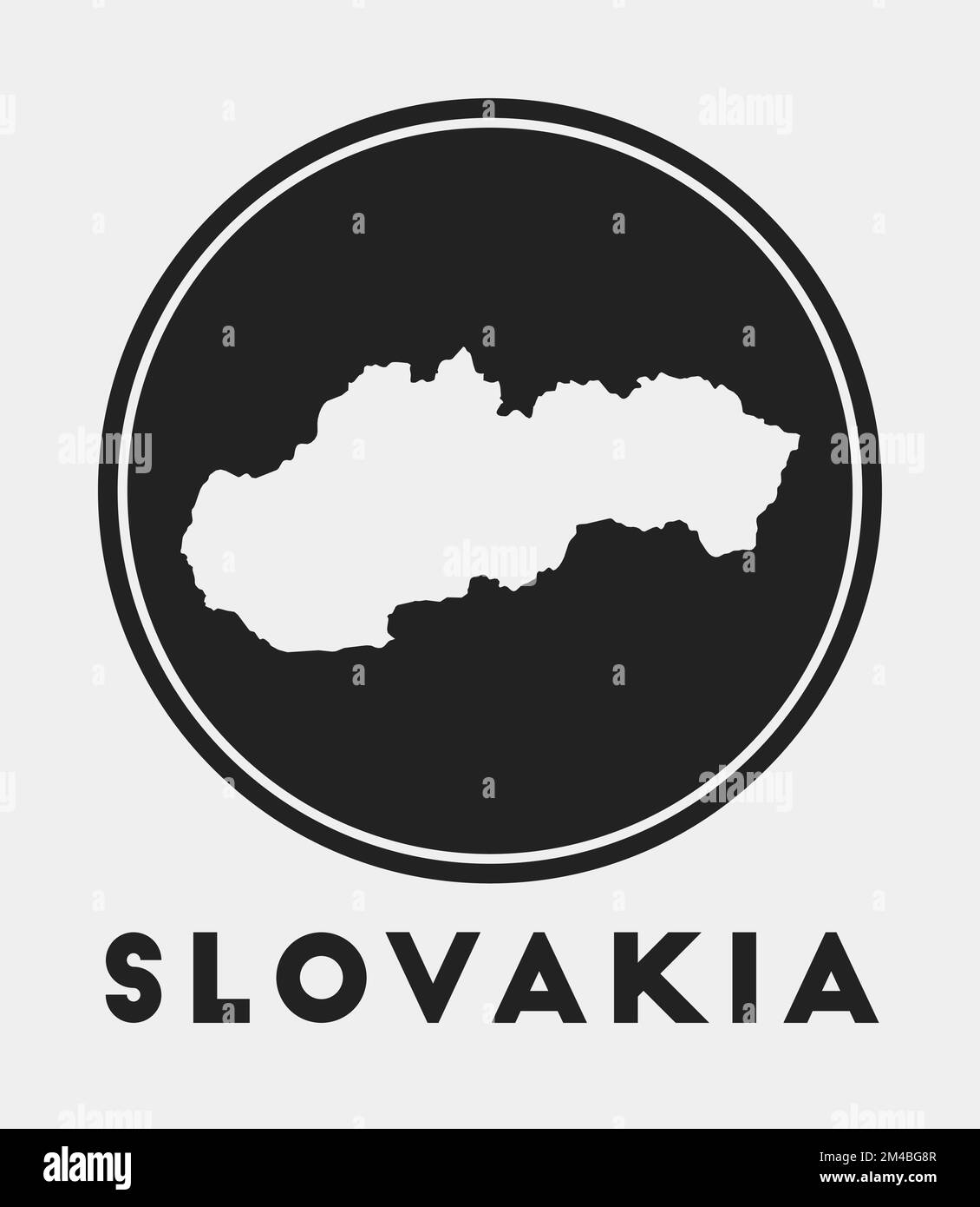 Slovakia icon. Round logo with country map and title. Stylish Slovakia ...