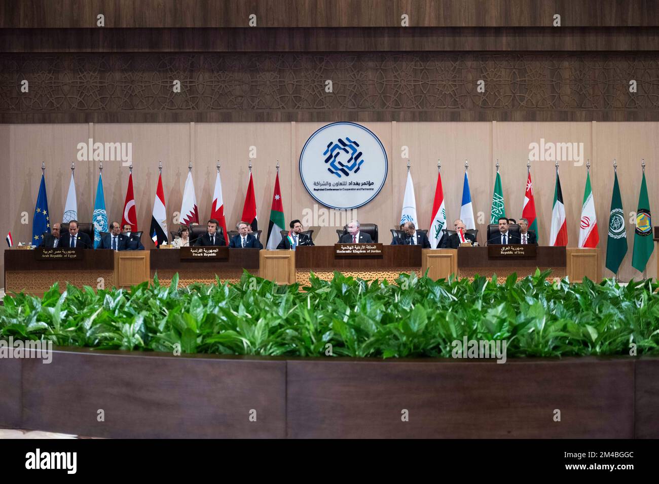 French President Emmanuel Macron and Jordan's King Abdullah II during ...