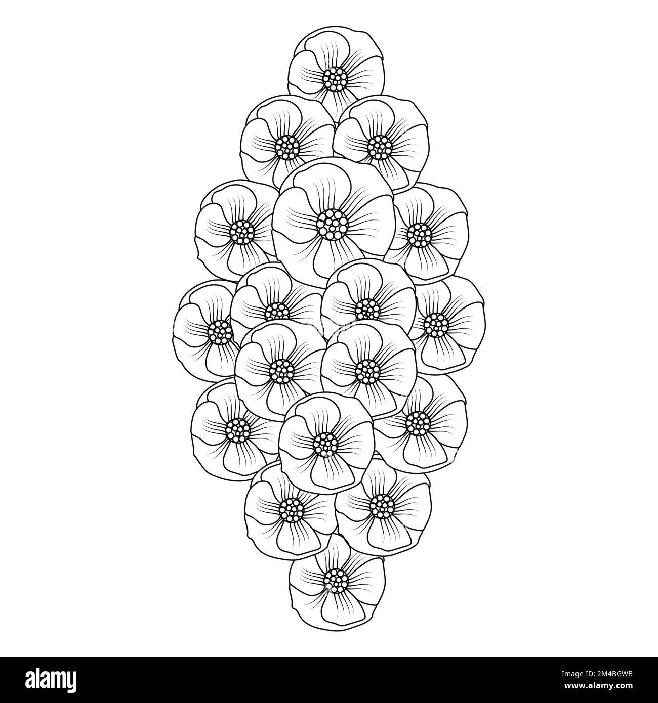 poppy flowers blossom coloring book page line art design of vector ... poppy flowers blossom coloring book page line art design of vector ...
