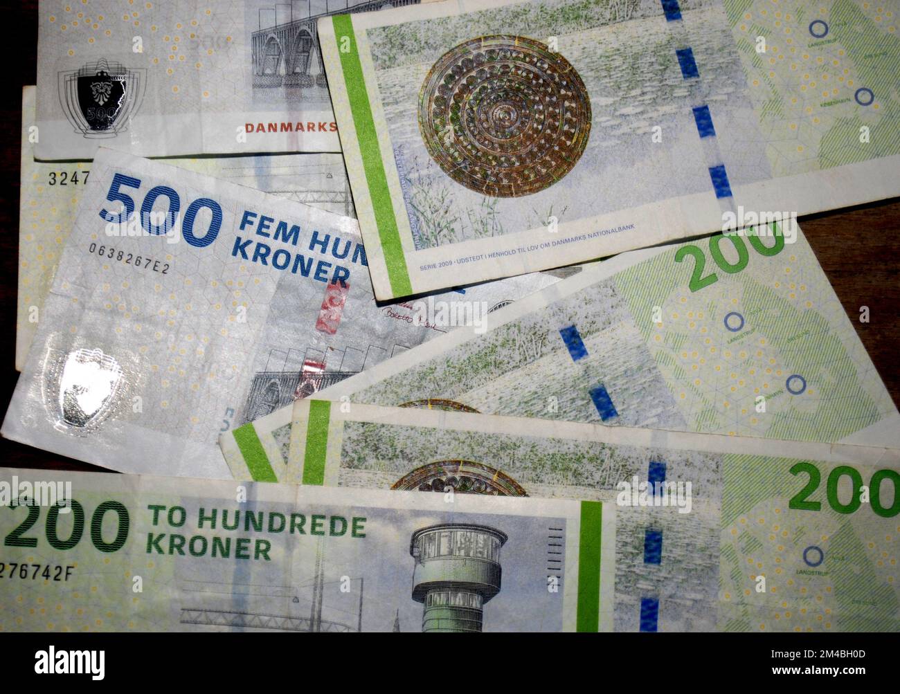 Copenhagen/Denmark/20 December 2022/ Danish kroner notes currency in ...