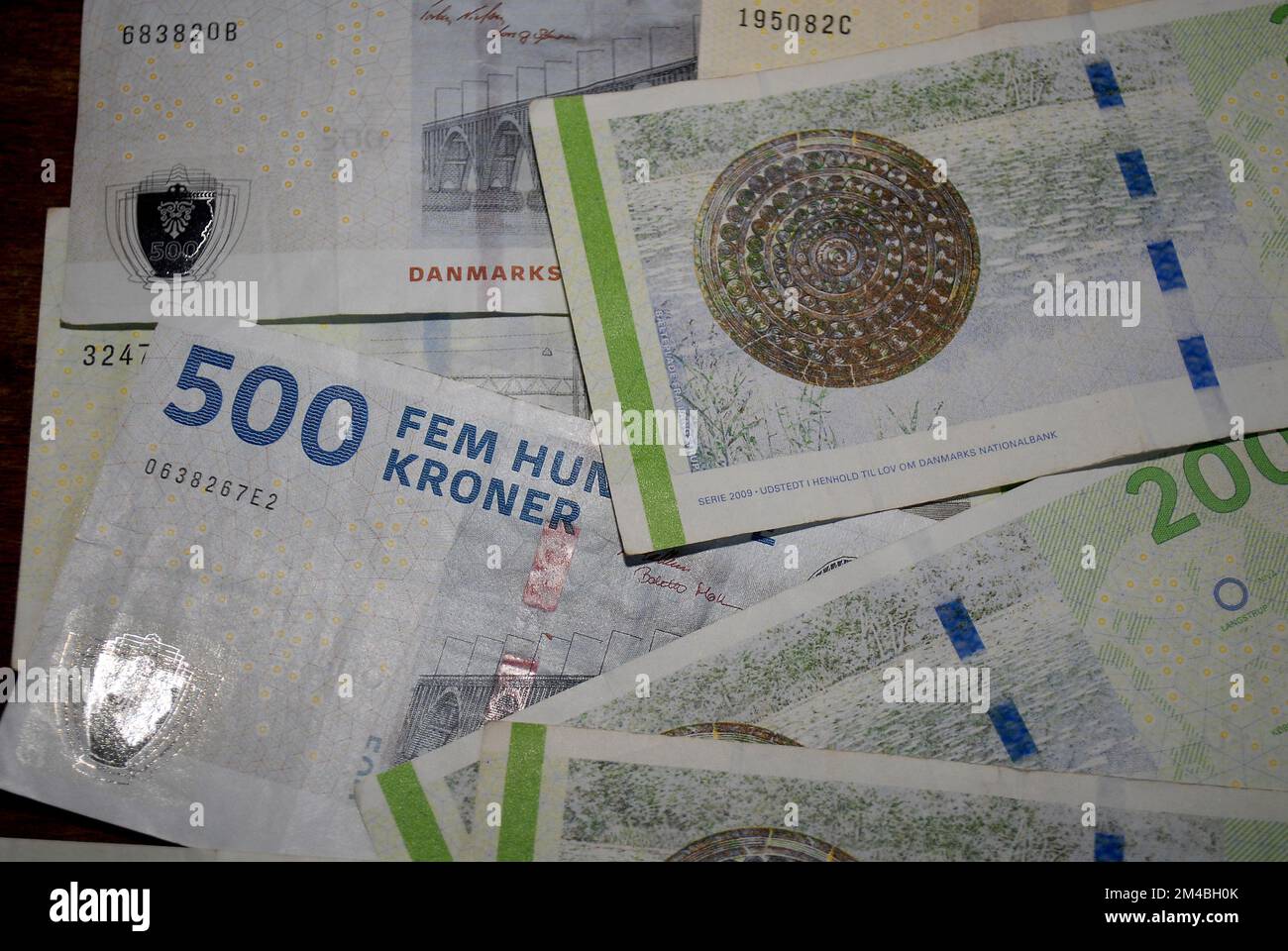 Copenhagen/Denmark/20 December 2022/ Danish kroner notes currency in ...