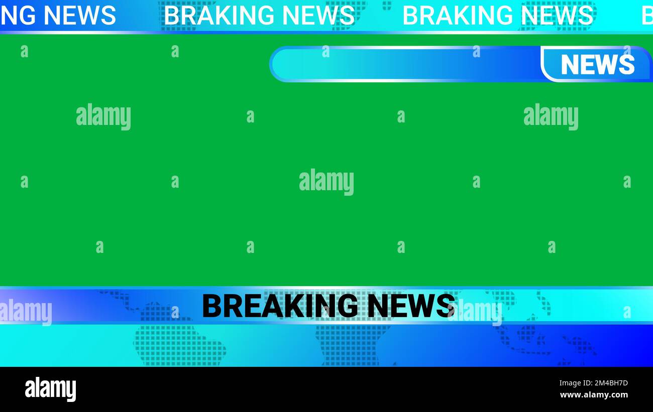 full News illustration with green screen and text space for live ...