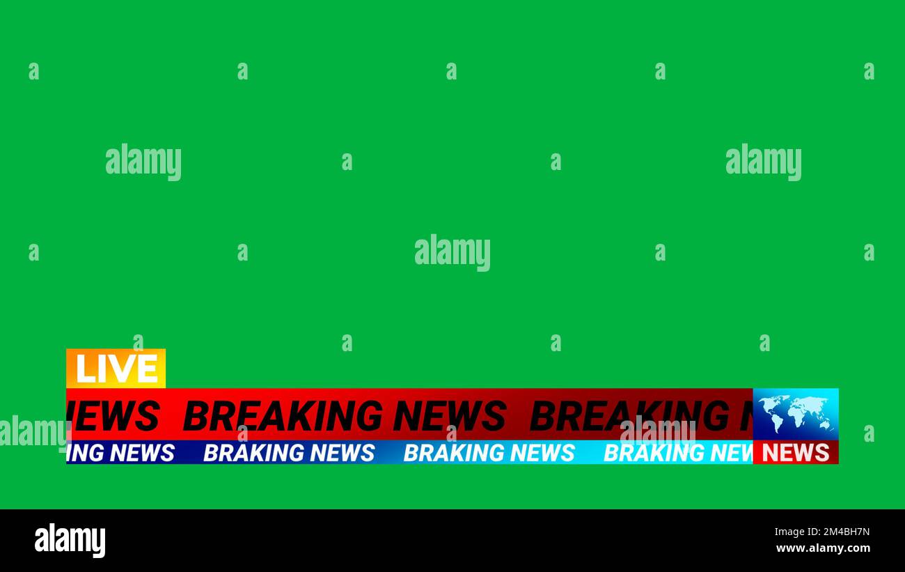 full News illustration with green screen and text space for live ...