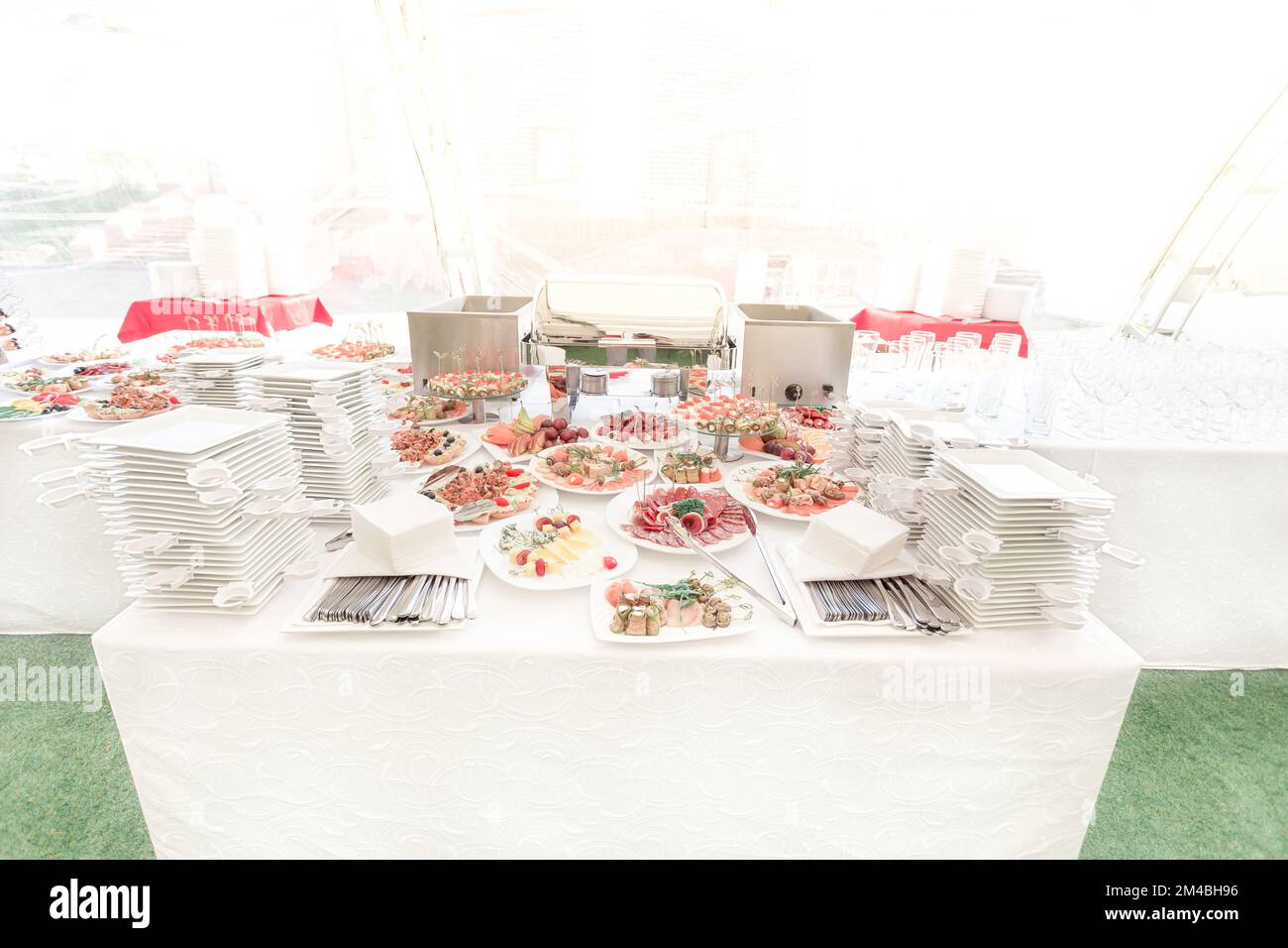 variety of snacks and dishes on the table in the restaurant Stock Photo ...