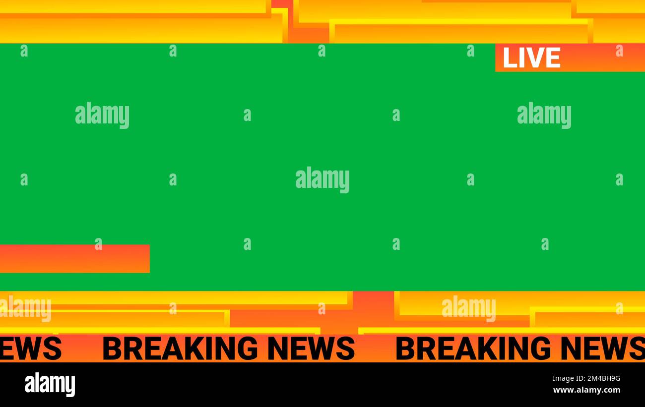 full News illustration with green screen and text space for live ...