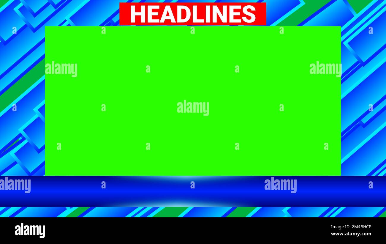 full News illustration with green screen and text space for live ...