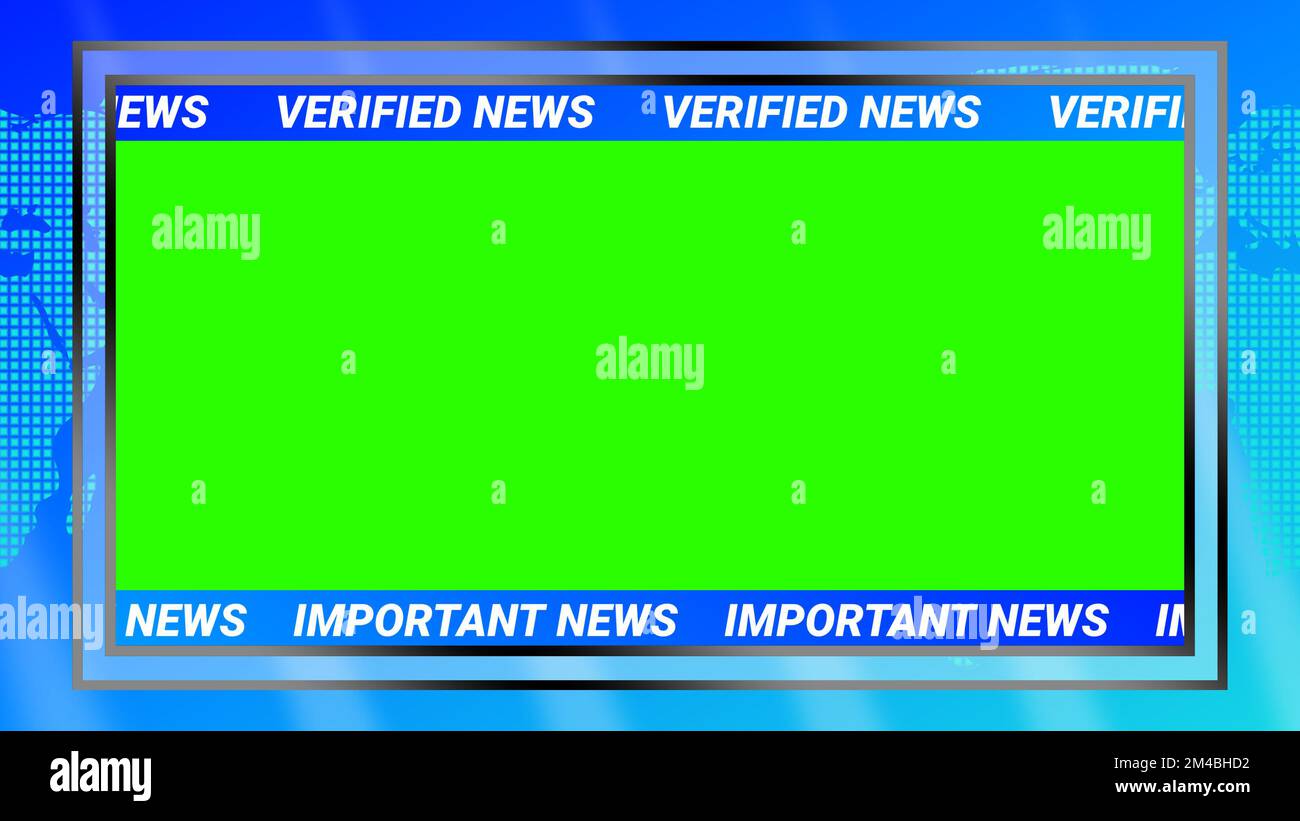 full News illustration with green screen and text space for live ...