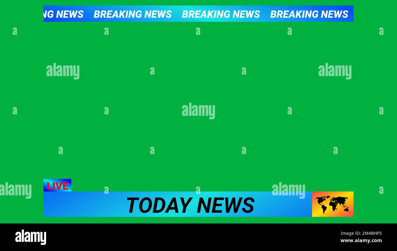 news update, live news and broadcasting concept green screen ...
