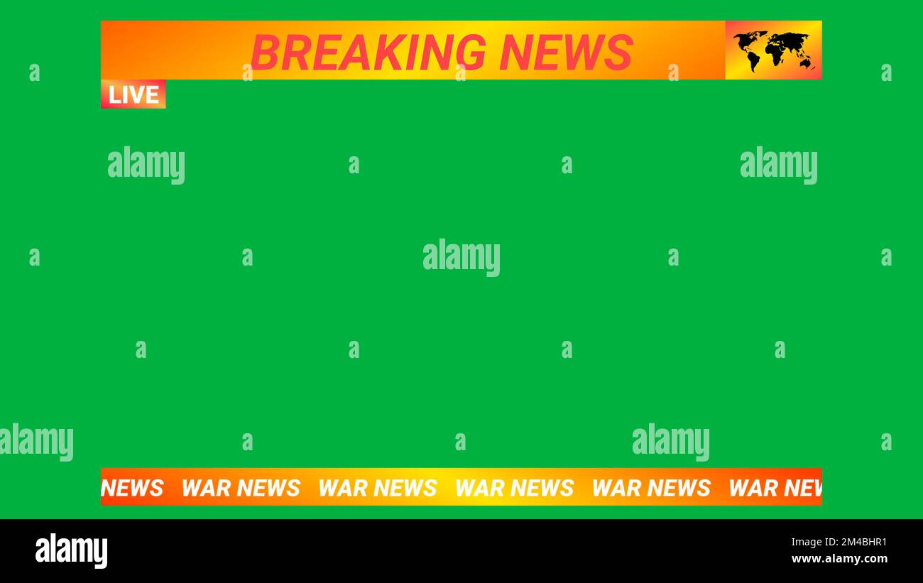 breaking news green screen illustration image. live broadcast related ...