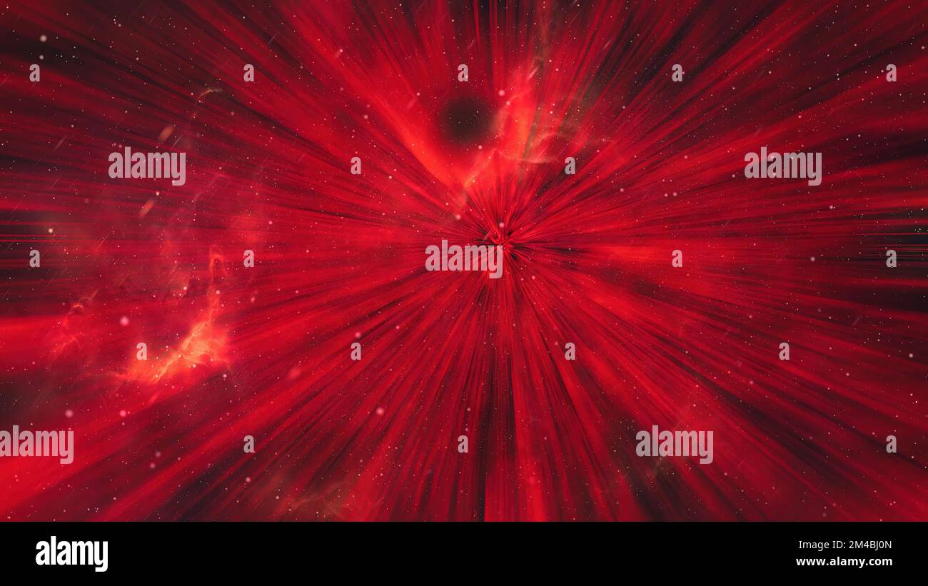 Cosmic space and stars, cosmic abstract background and red light effect ...