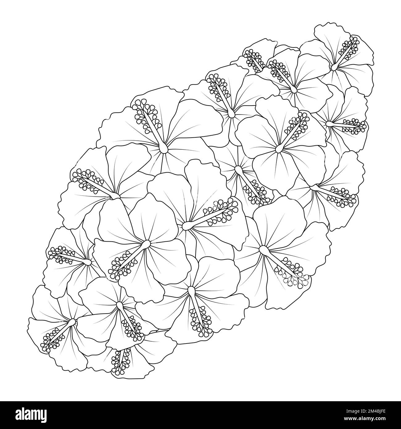 beautiful flowers coloring page with pencil sketch drawing detailed in ...