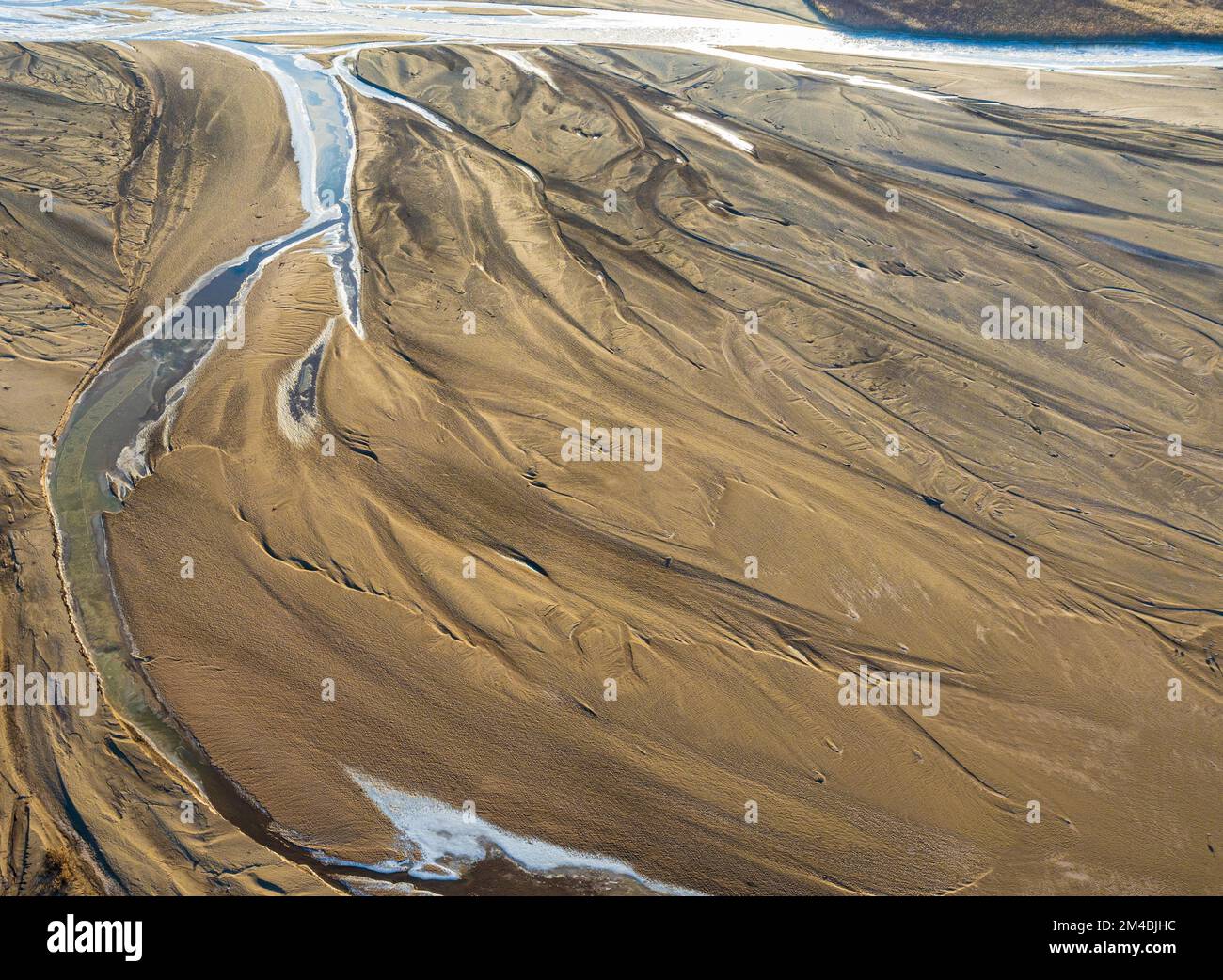 Aerial photo shows the riverbed landscape in Wanrong County, Yuncheng ...
