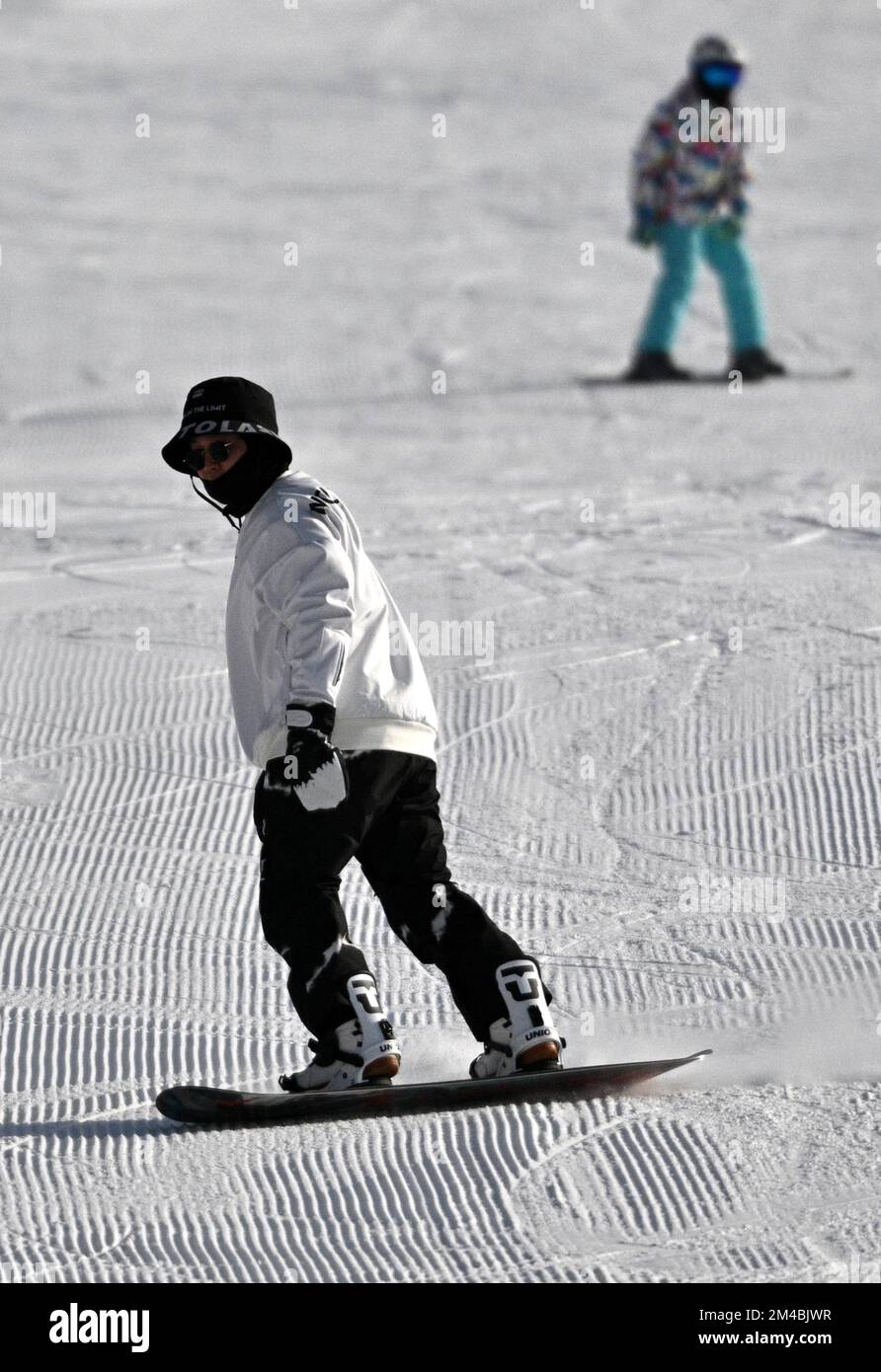 Tourists enjoyed winter sports at the Longzhishan Donggui Ski Resort in ...