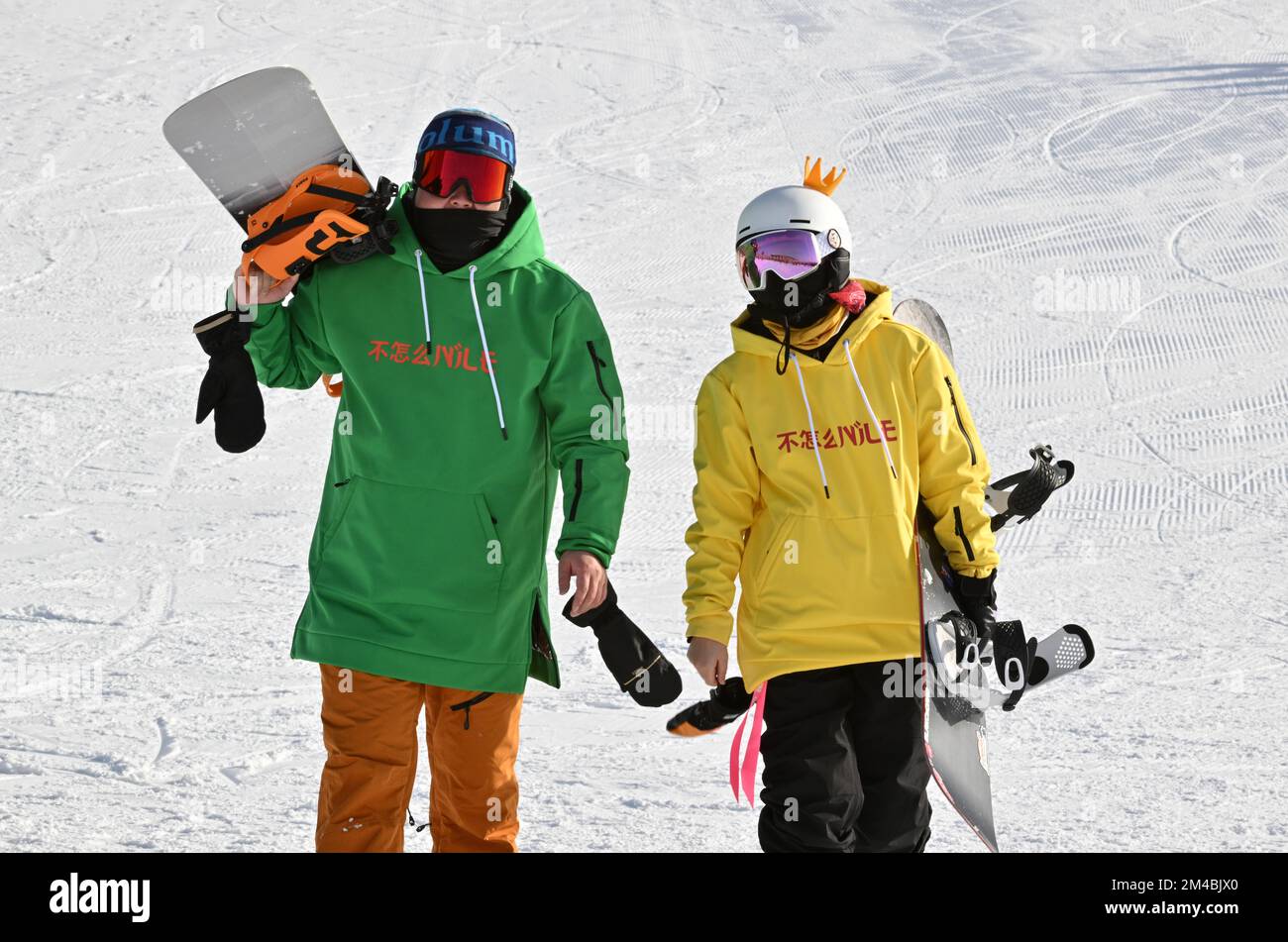 Tourists enjoyed winter sports at the Longzhishan Donggui Ski Resort in ...