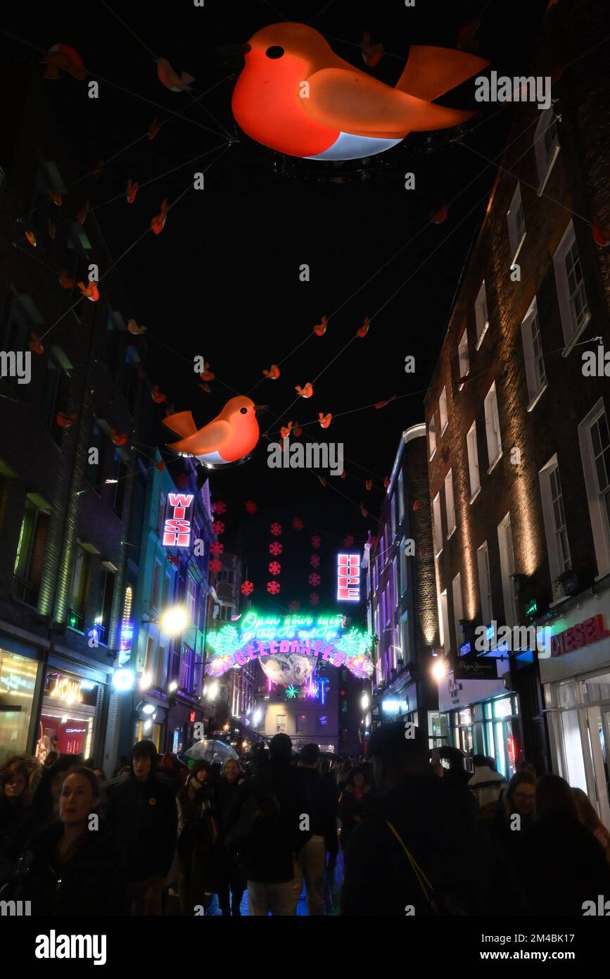 Celebrates 25 years carnaby street christmas lights hi-res stock ...