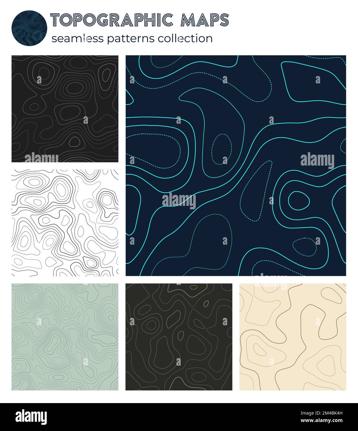 Topographic maps. Astonishing isoline patterns, seamless design. Classy ...