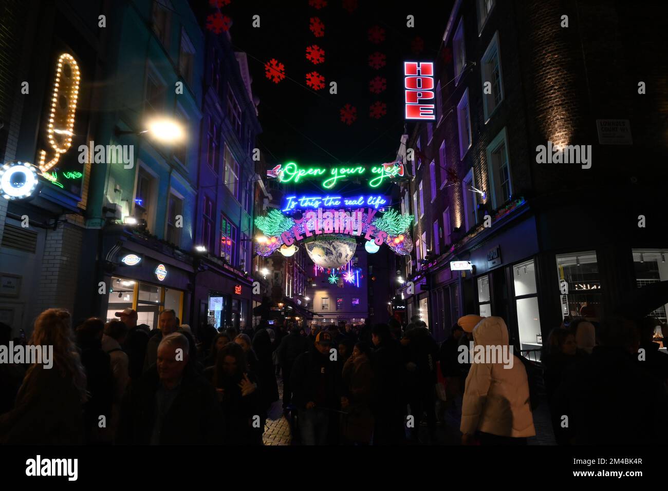 Celebrates 25 years carnaby street christmas lights hi-res stock ...
