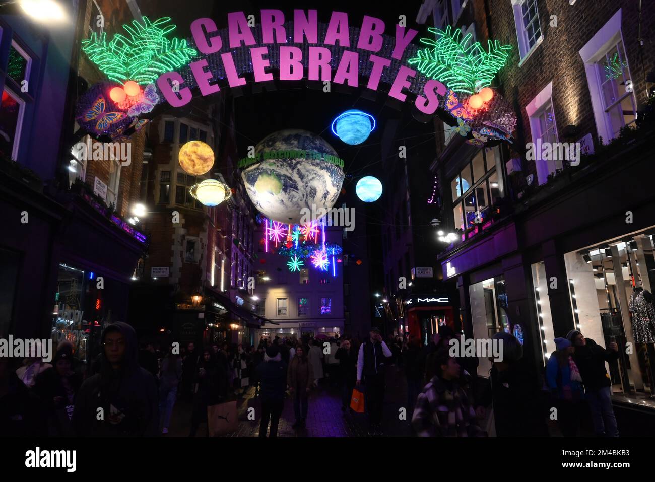 Celebrates 25 years carnaby street christmas lights hi-res stock ...