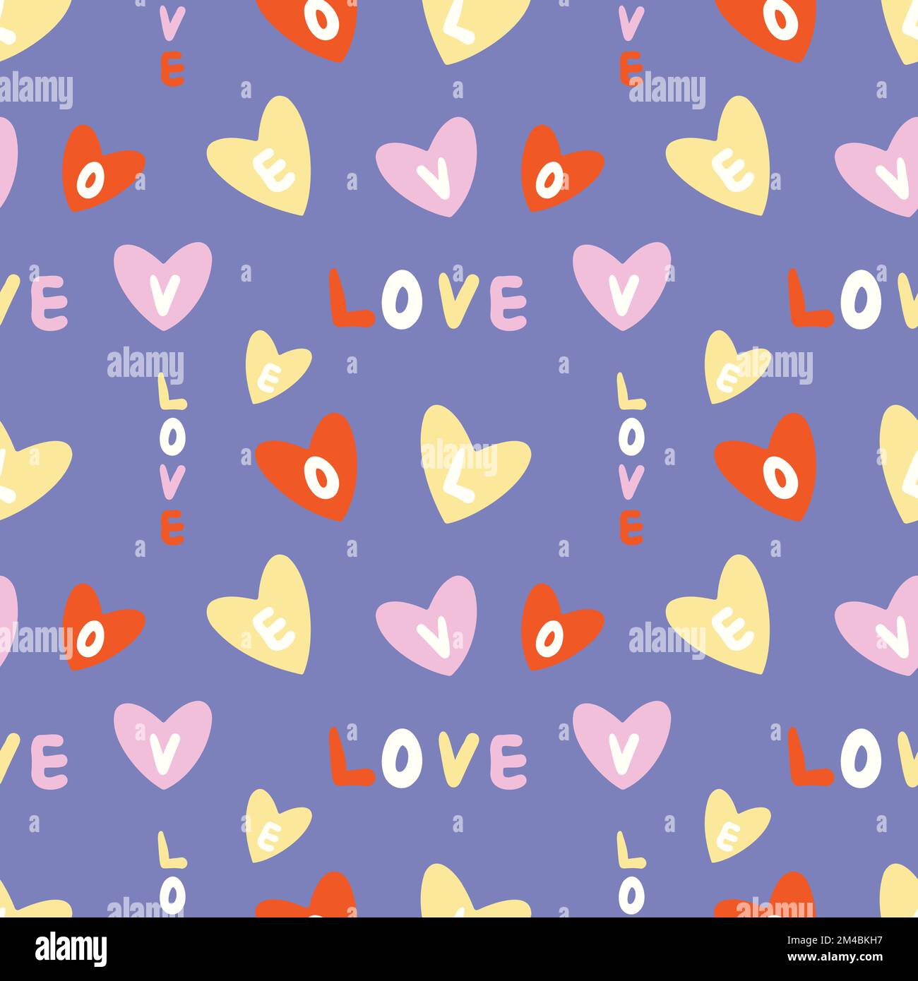 Love letters and hearts seamless pattern. Valentines day abstract ...