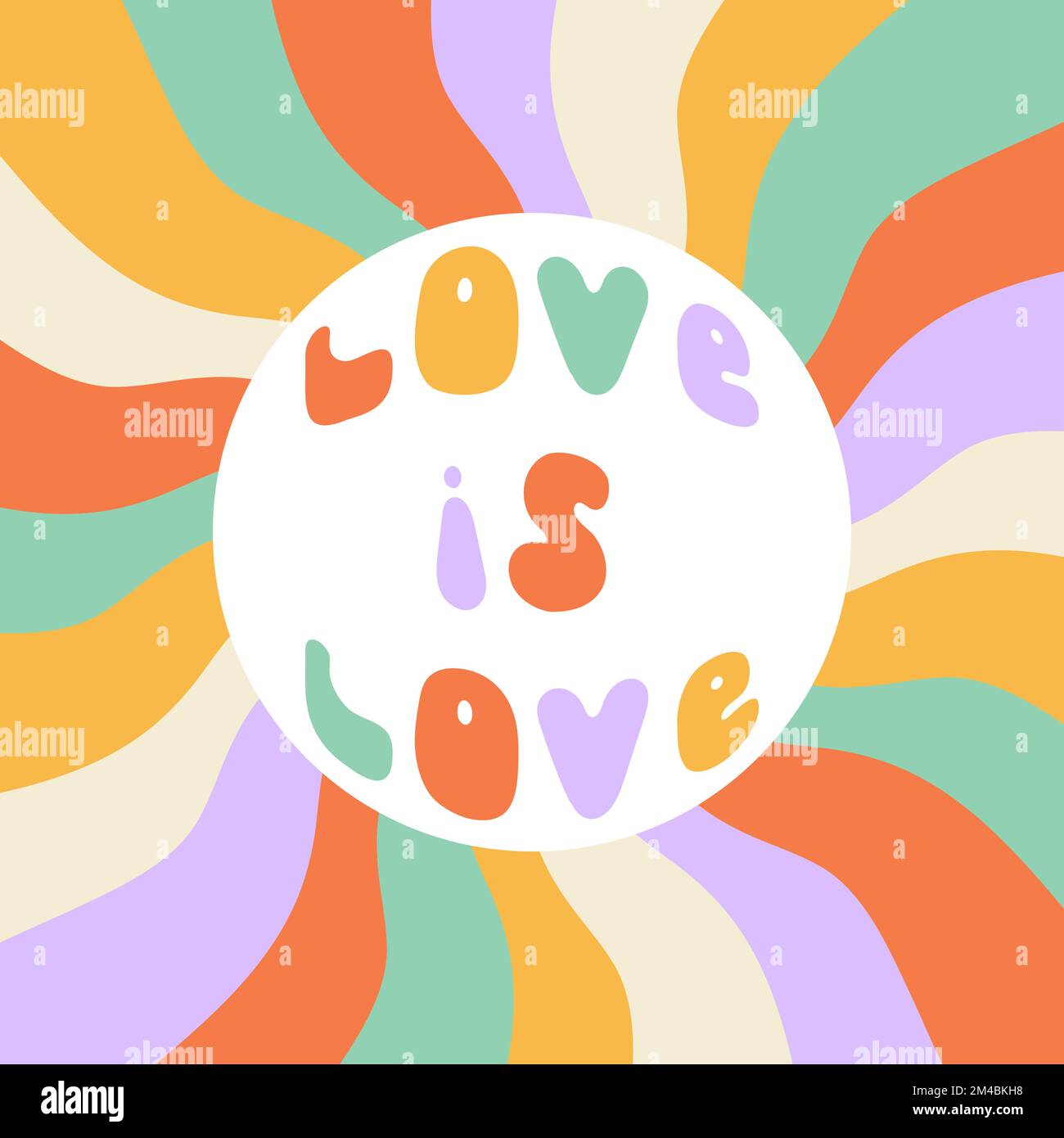 Love is love text 1970 groovy vintage poster. LGBTQ equality and ...