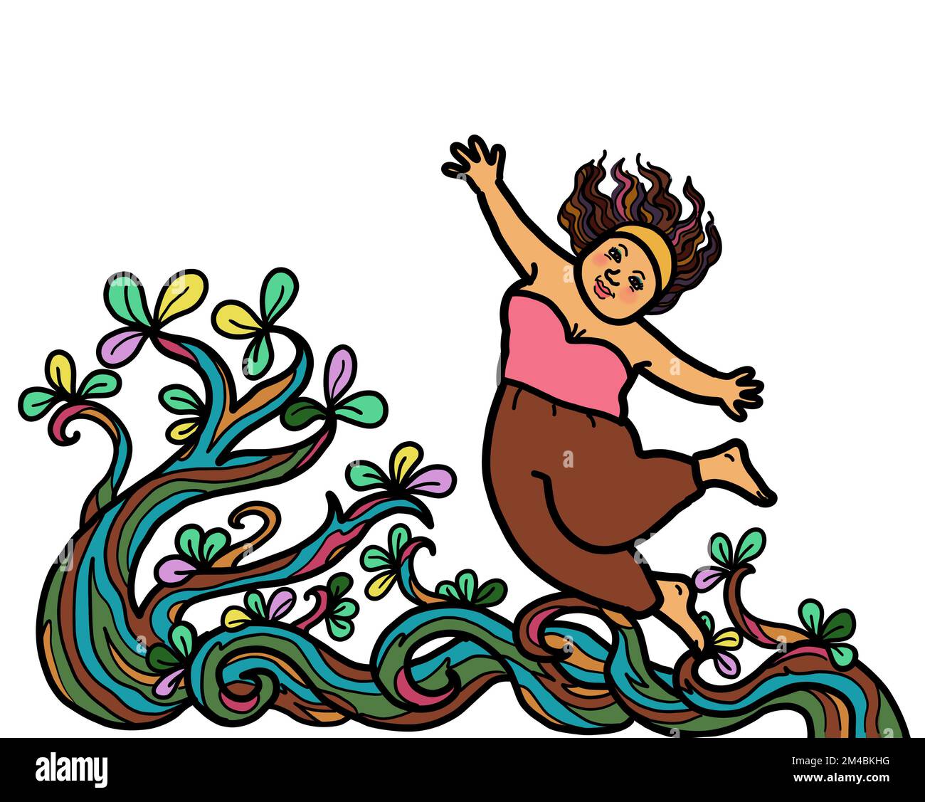 One young woman outdoor happy Cut Out Stock Images & Pictures - Alamy