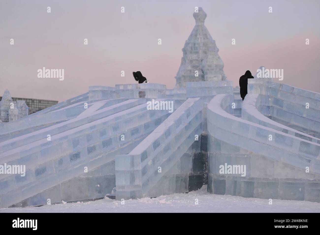 Tourists visited the Harbin Ice-Snow World on trial run in Harbin City ...