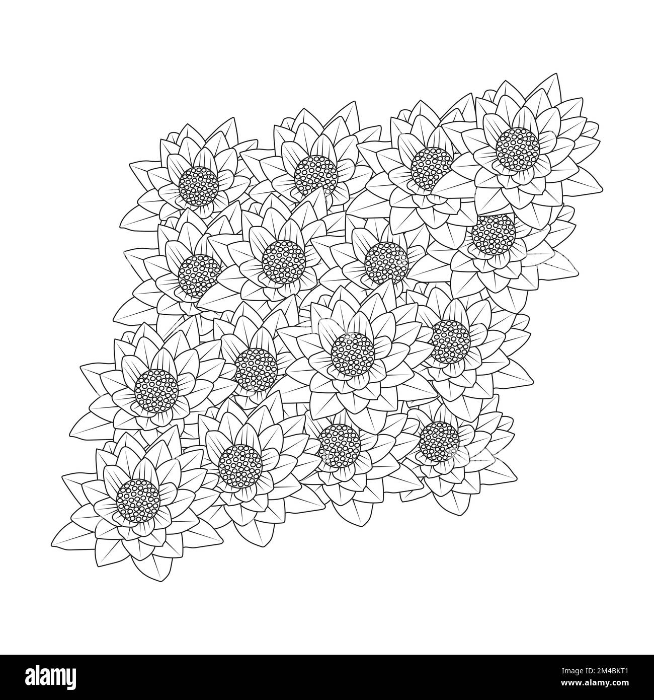 water lily flower coloring page of simplicity artistic drawn with ...