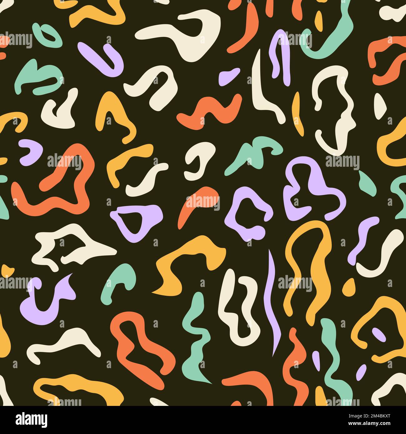 Animal skin retro seamless pattern, 90s style. Abstract leopard spot ...