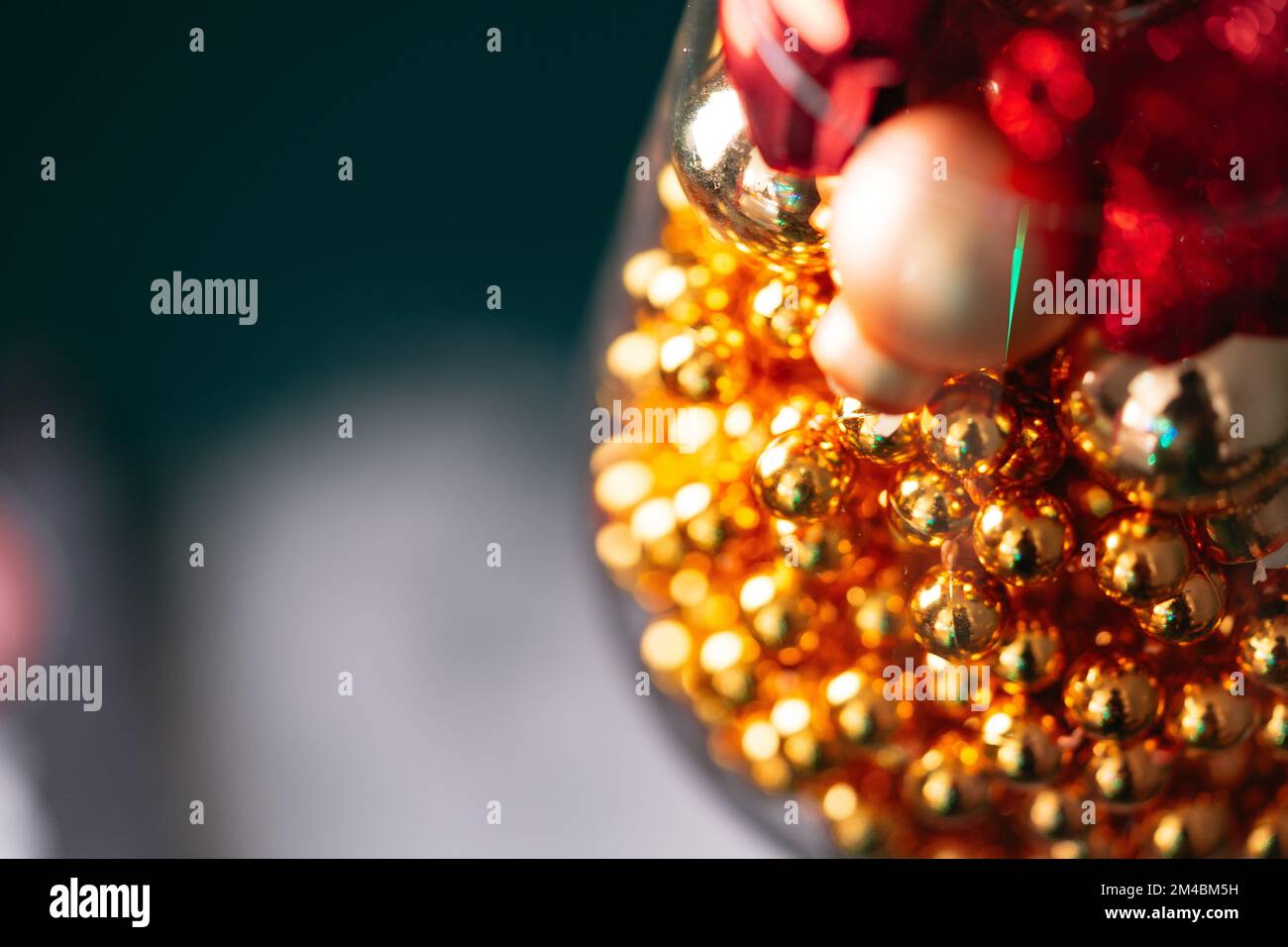 Little christmas baubles in wineglasses on a dark background Stock ...