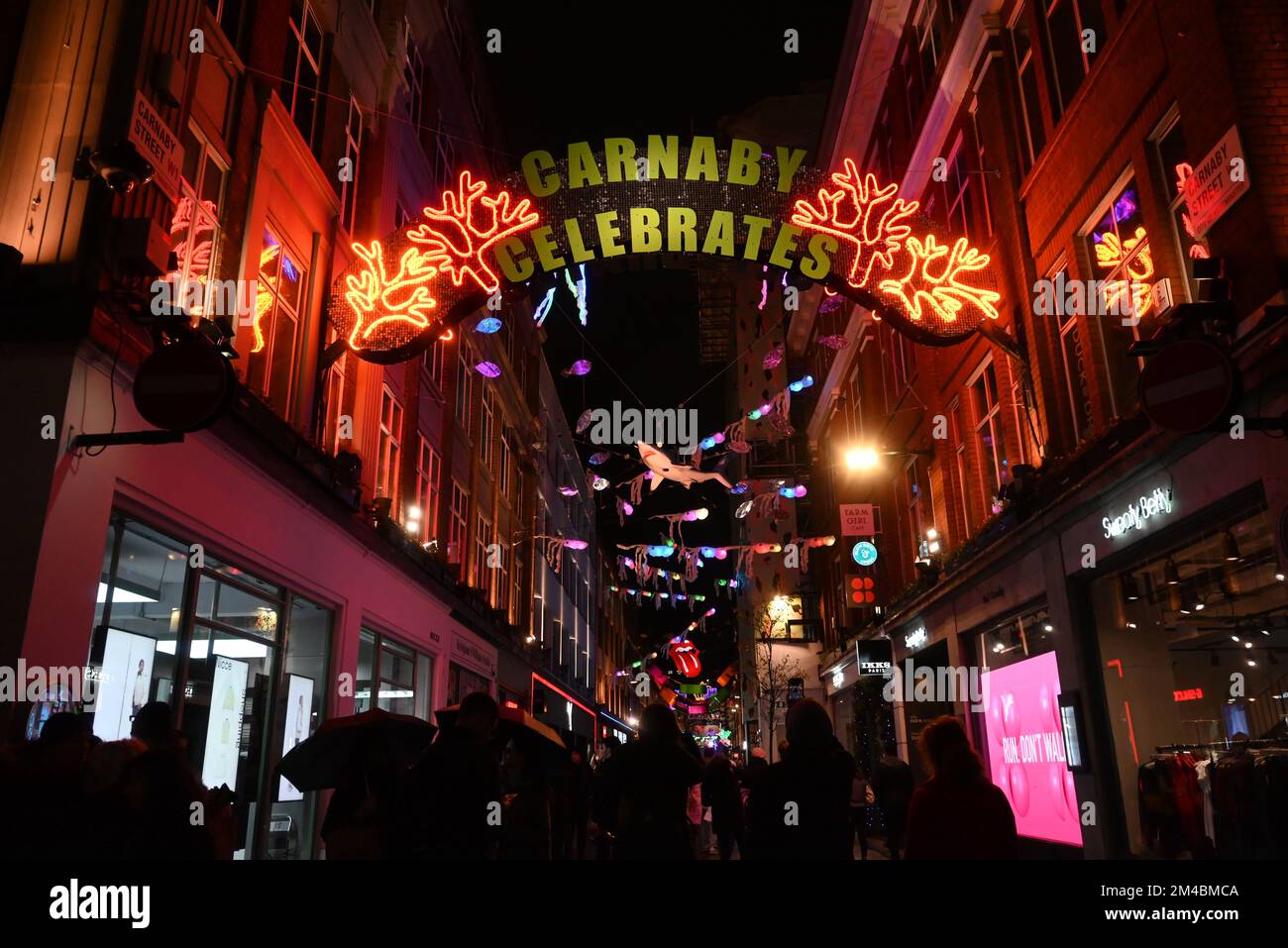 Celebrates 25 years carnaby street christmas lights hi-res stock ...