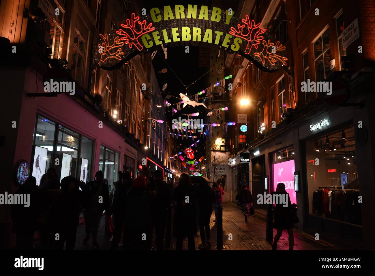 Celebrates 25 years carnaby street christmas lights hi-res stock ...