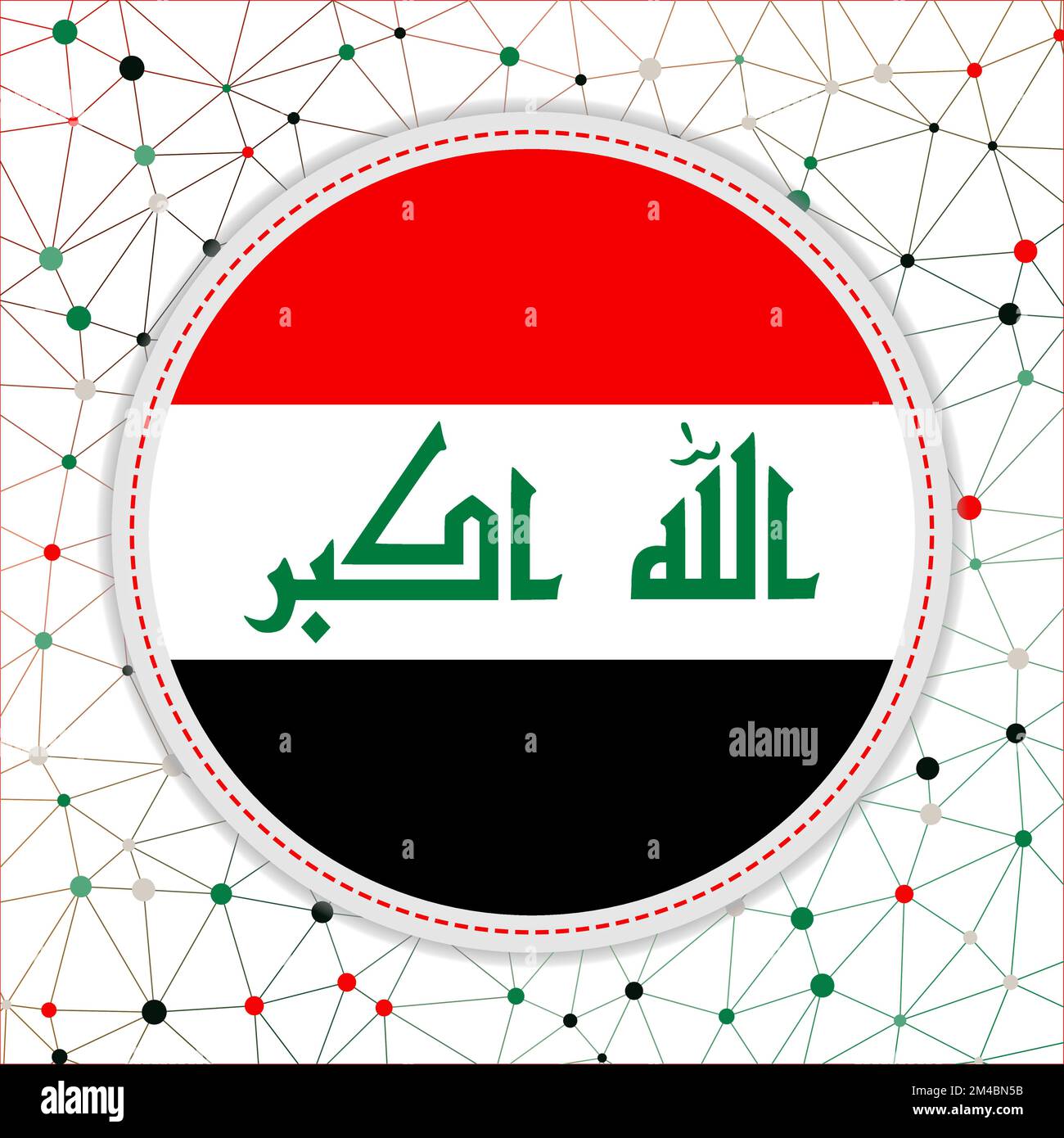 Flag of Iraq with network background. Iraq sign. Radiant vector ...