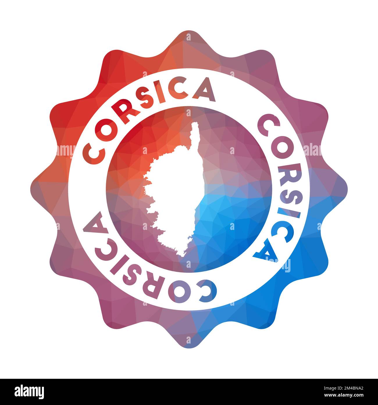 Corsica low poly logo. Colorful gradient travel logo of the island in ...