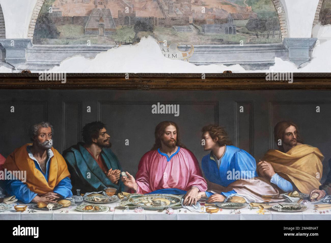 astino monastery: refectory with the last supper painting by alessandro ...