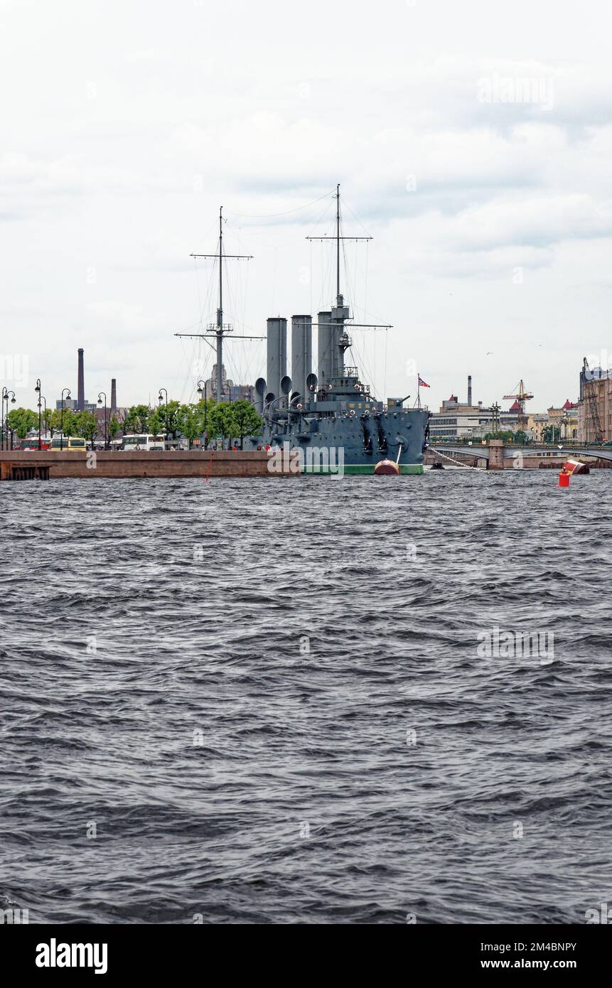 Linear cruiser Aurora, the symbol of the October revolution, Saint ...