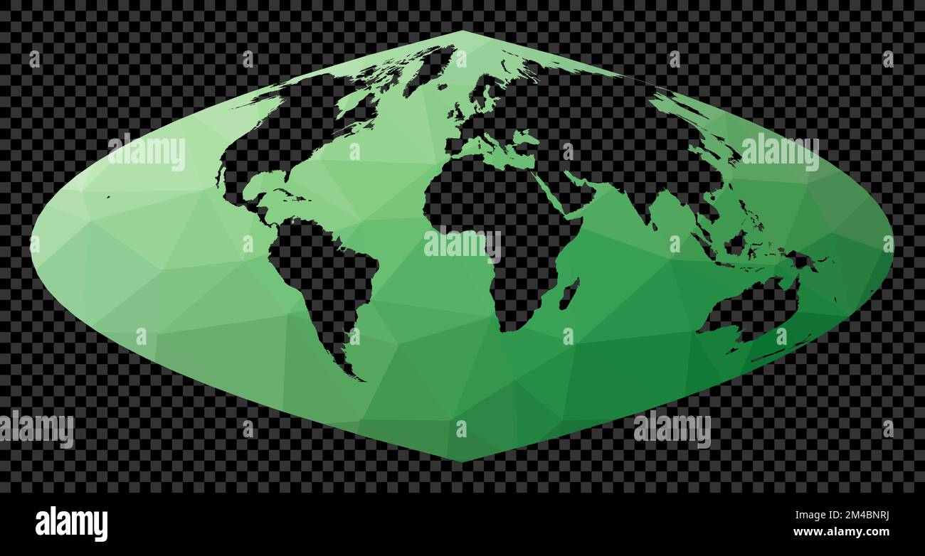 Geometric world map. Cahill-Keyes projection. Polygonal map of the ...