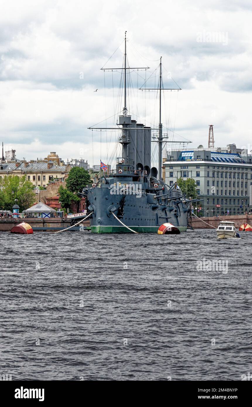 Linear cruiser Aurora, the symbol of the October revolution, Saint ...