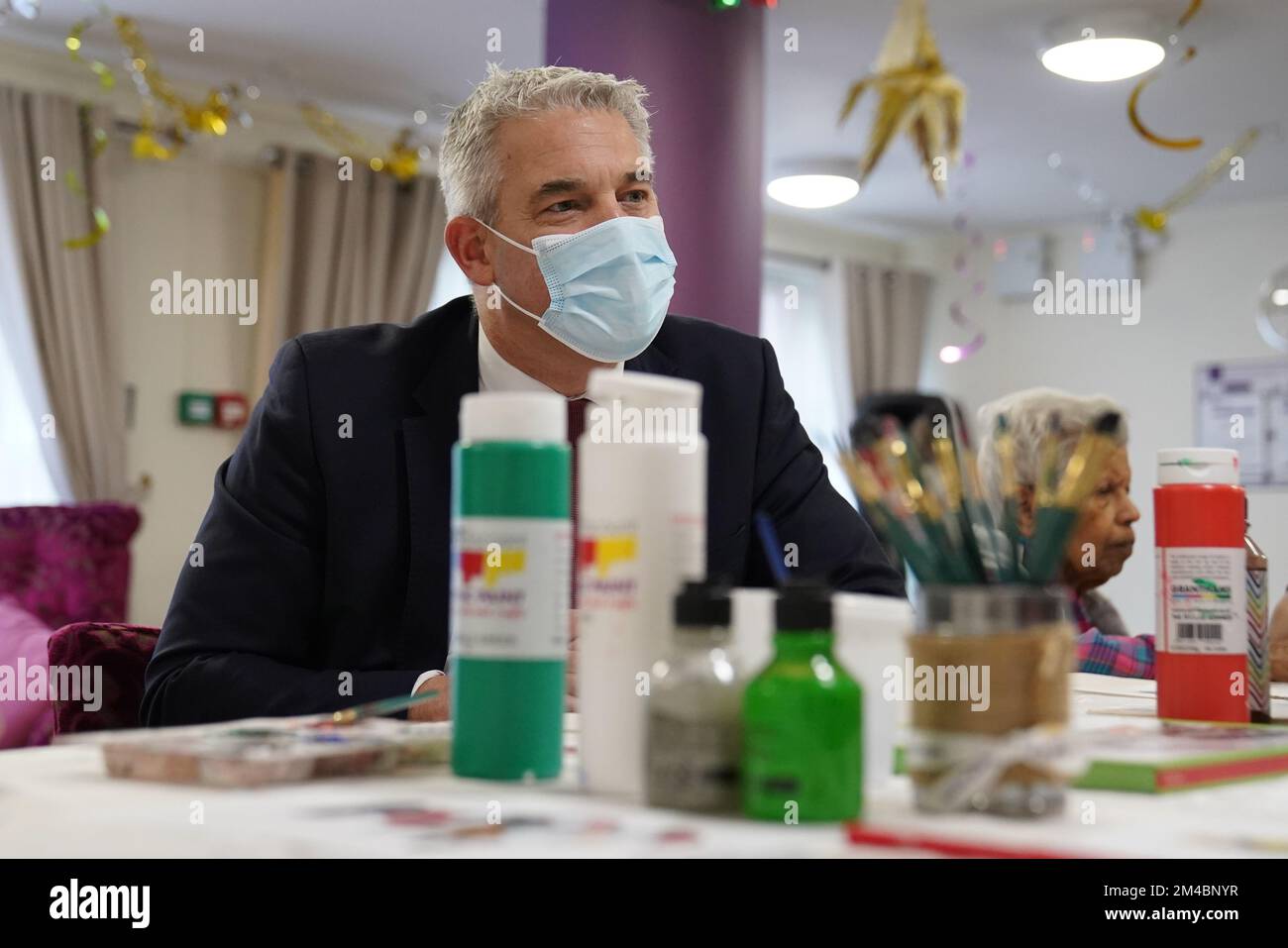 Health Secretary Steve Barclay during a visit to Norton Care Home in ...