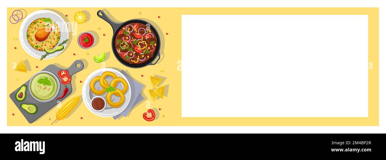 Latin American cuisine, menu concept. Vector illustration Stock Vector ...