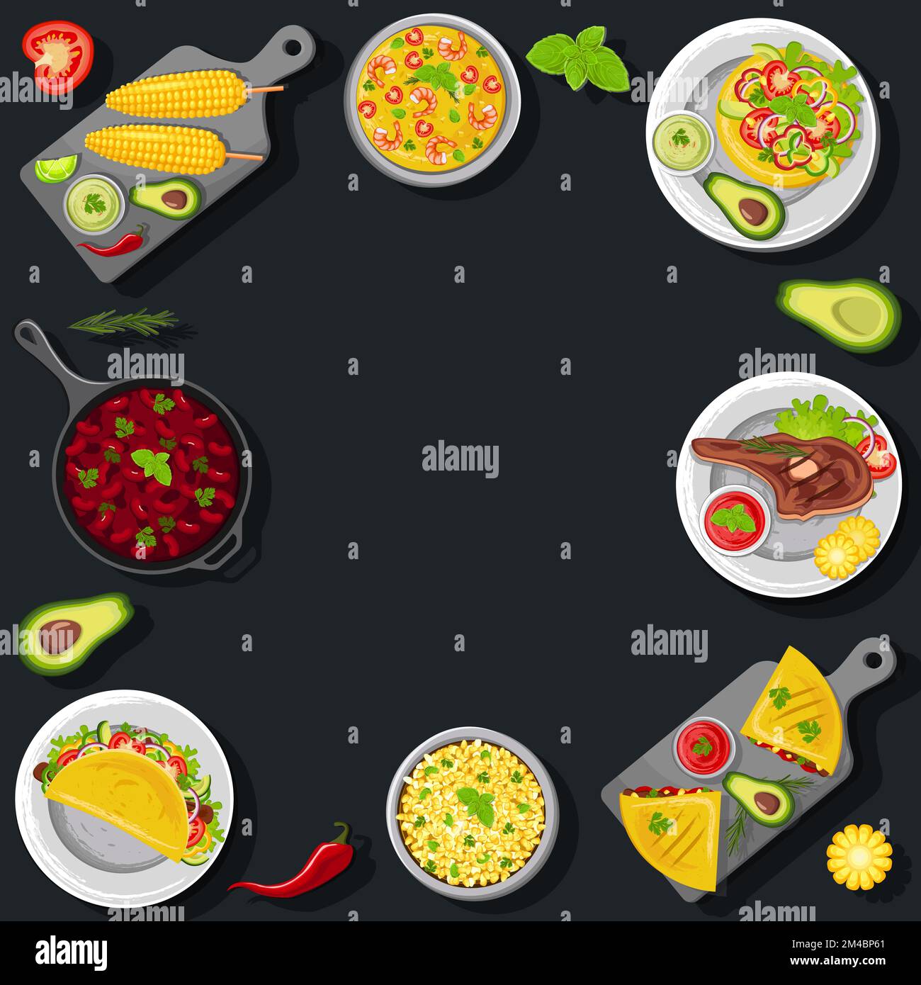 Mexican chicken salad Stock Vector Images - Alamy