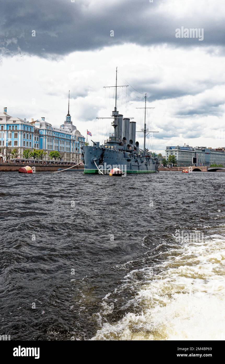 Linear cruiser Aurora, the symbol of the October revolution, Saint ...