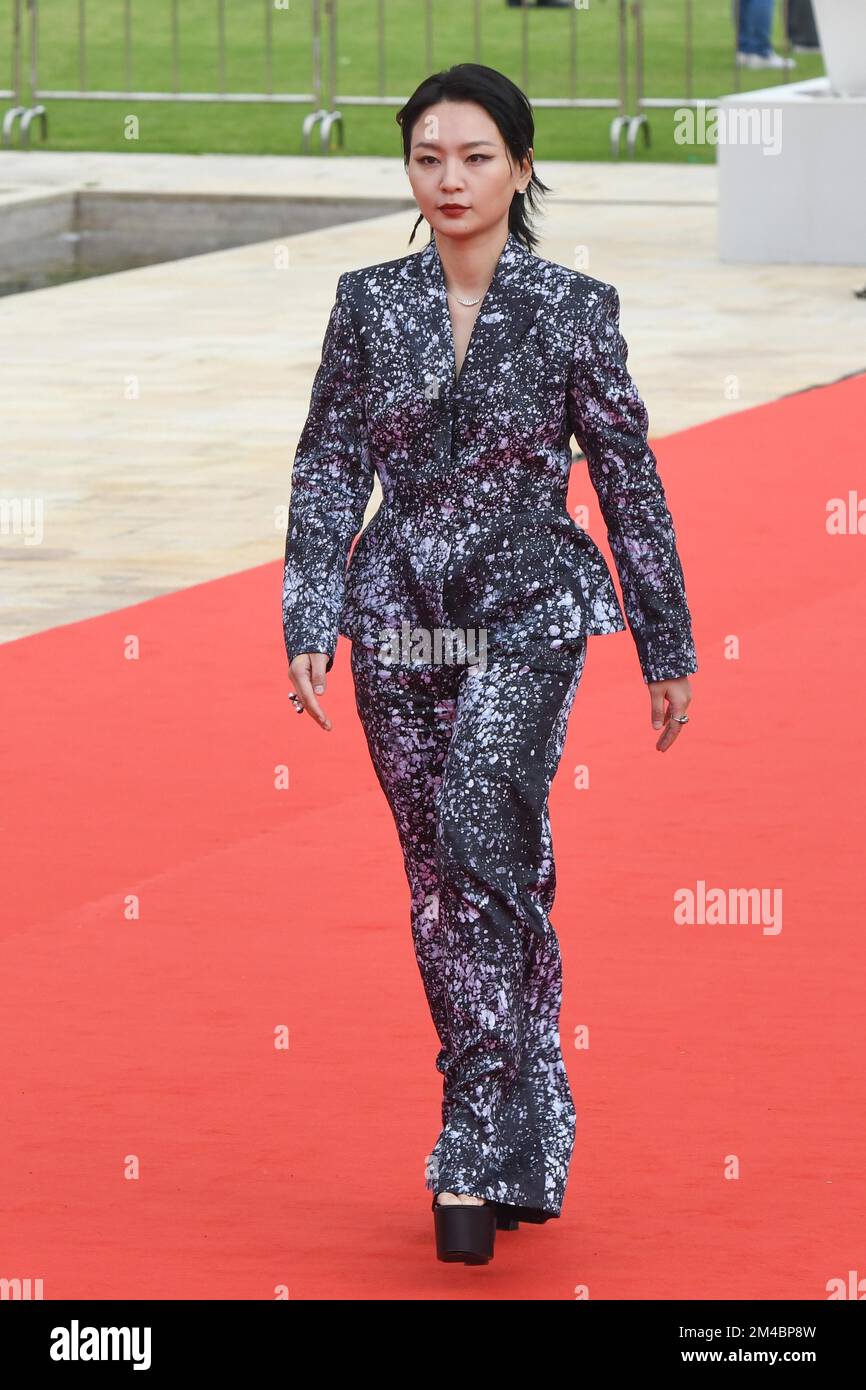 Chinese singer, songwriter, and actress Bibi Zhou attended the red ...