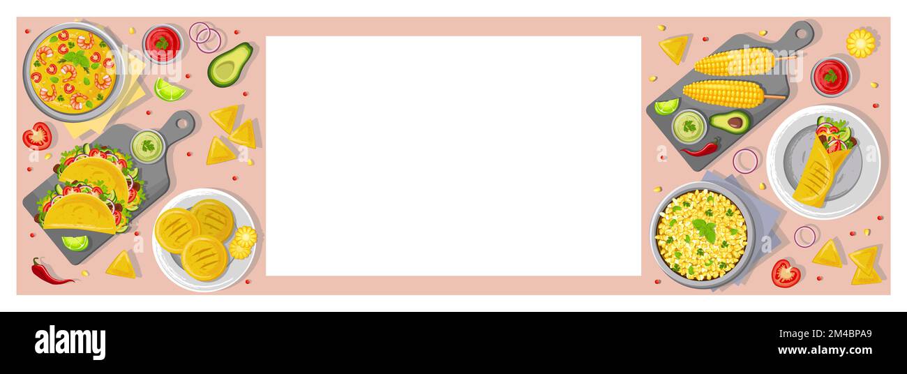 Latin American cuisine, menu concept. Vector illustration Stock Vector ...