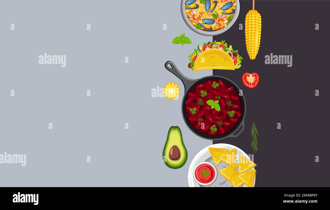 Mexican cuisine menu, Latin American cuisine, menu concept Stock Vector ...