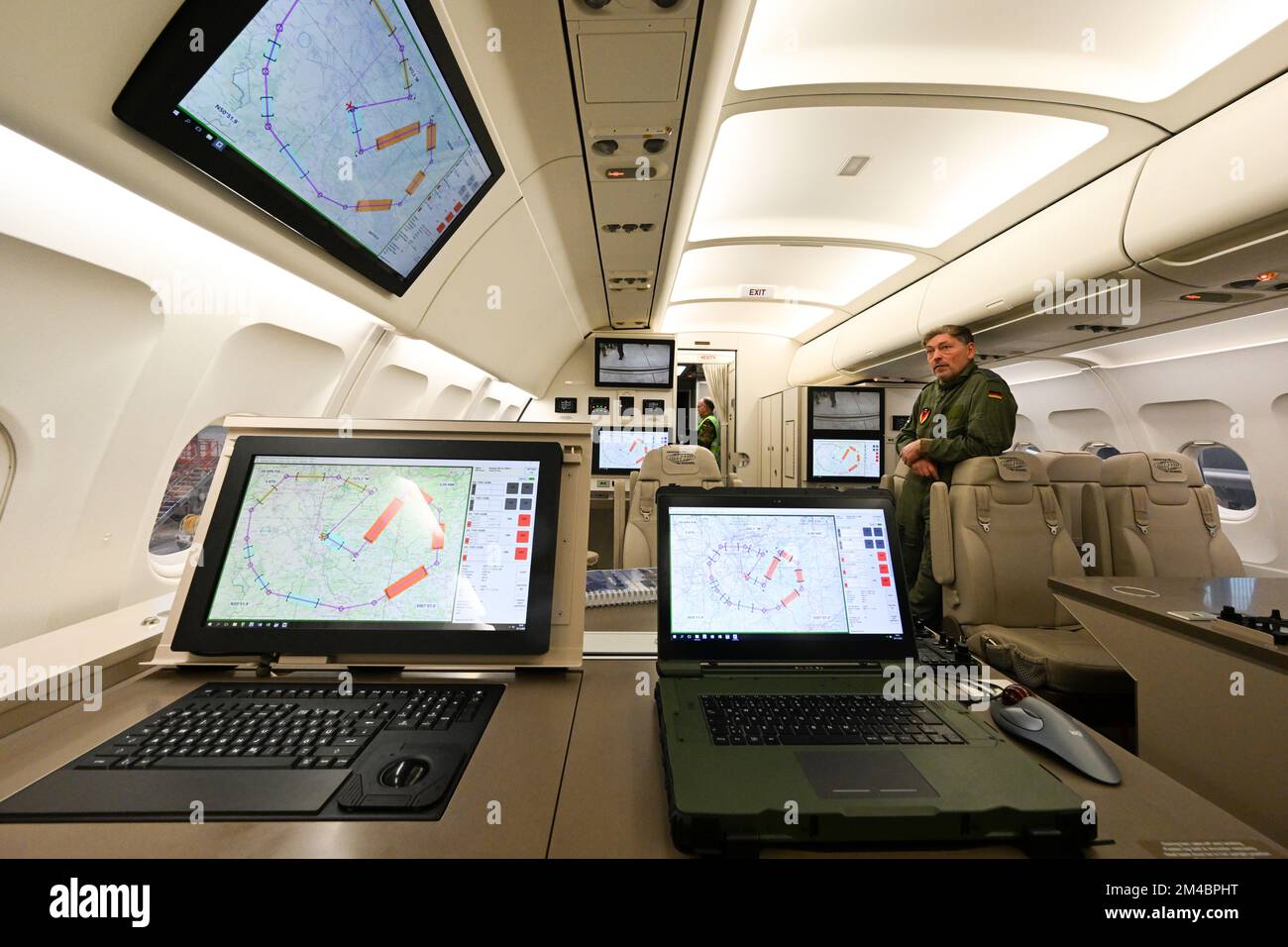 Cologne, Germany. 20th Dec, 2022. Computers are on board the Airbus ...