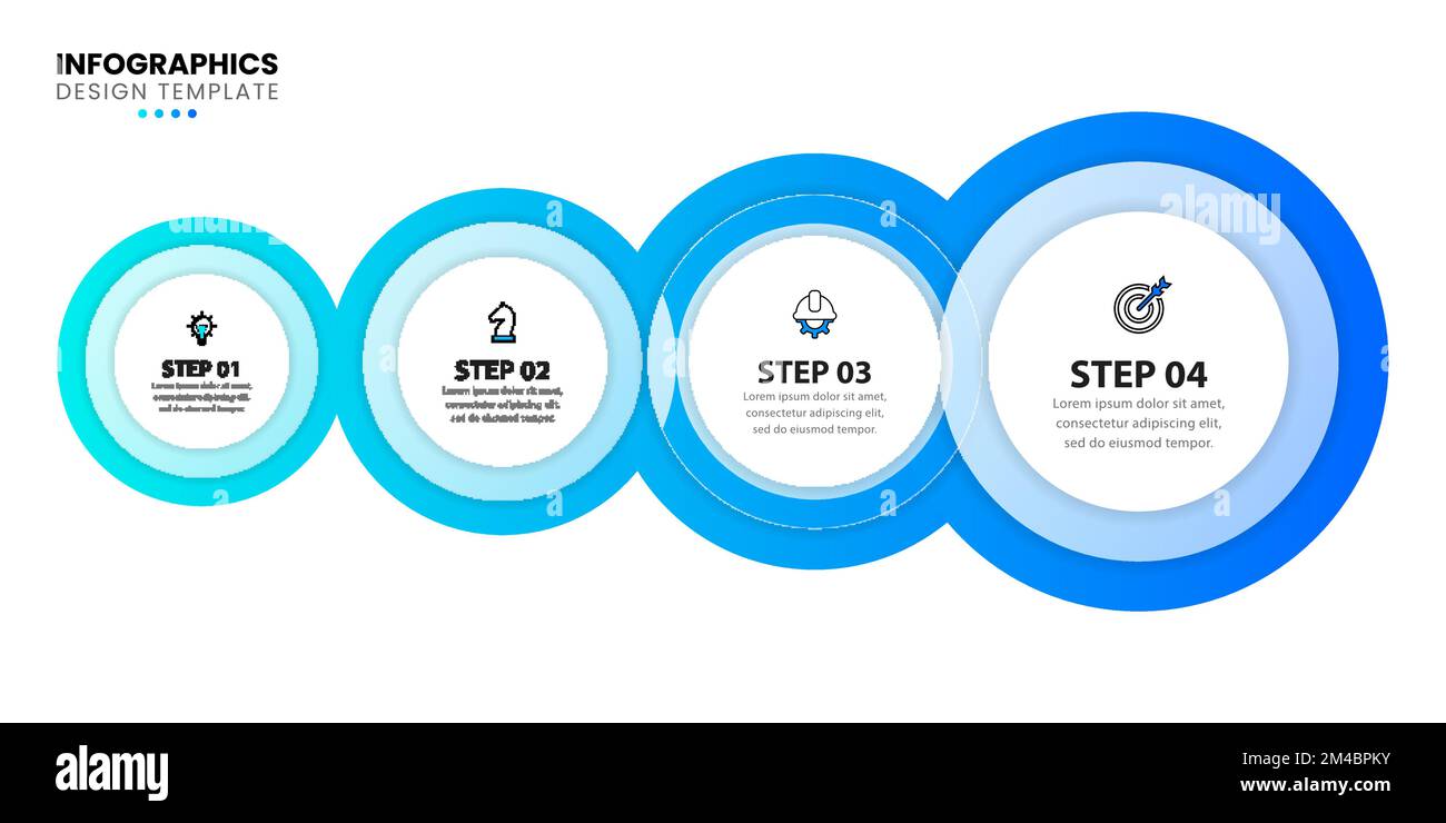 Infographic template with icons and 4 options or steps. Circles. Can be ...